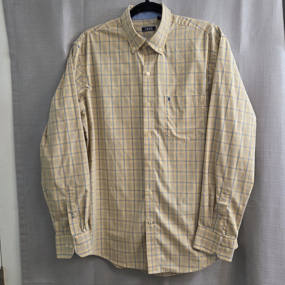 Izod | Shirts | Izod Mens Yellow Plaid Shirt | Poshmark
